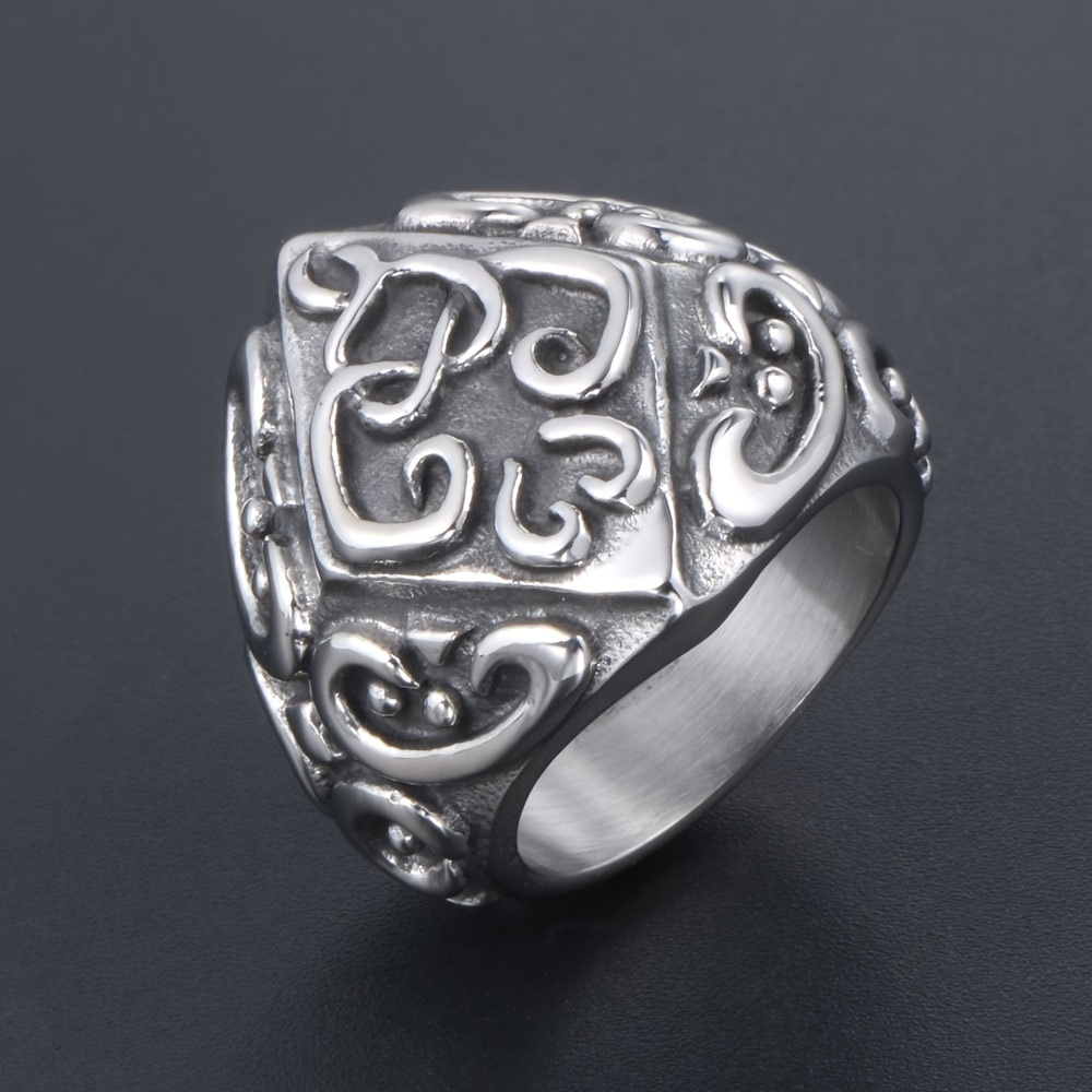 Fashionable Personality Men's Ring 304 Stainless Steel Ring - Temu ...