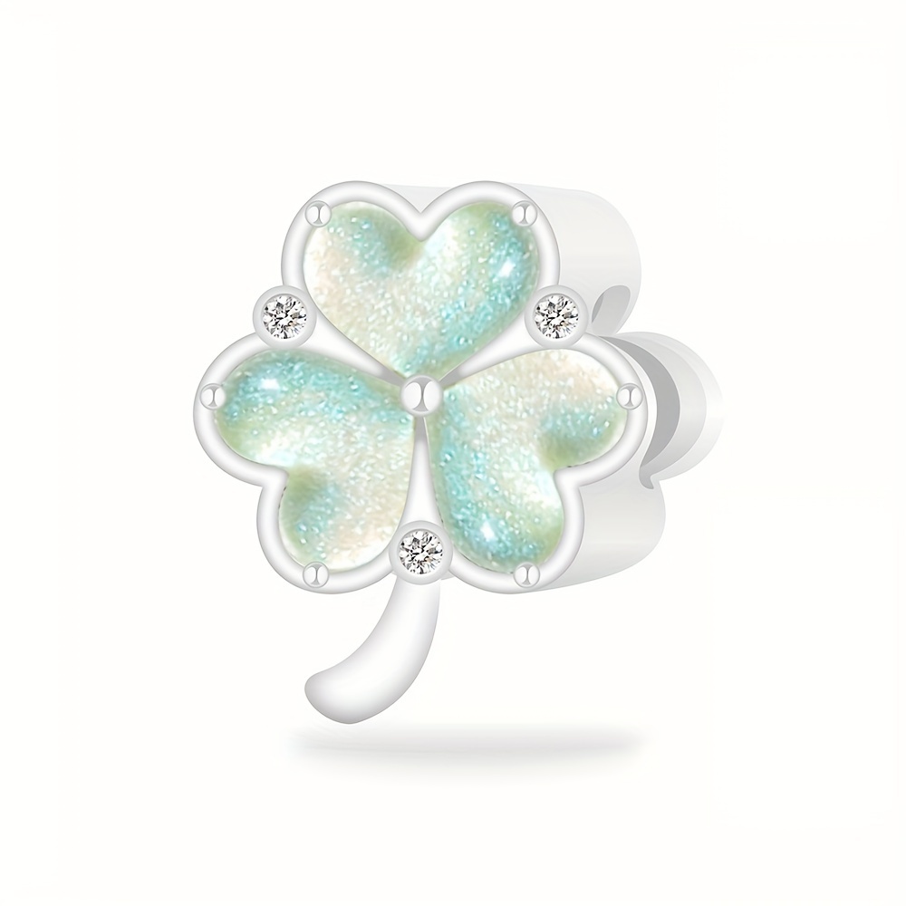 Sparkling Clover Heart Charm Diy Lucky Jewelry Unisex - Temu United Kingdom