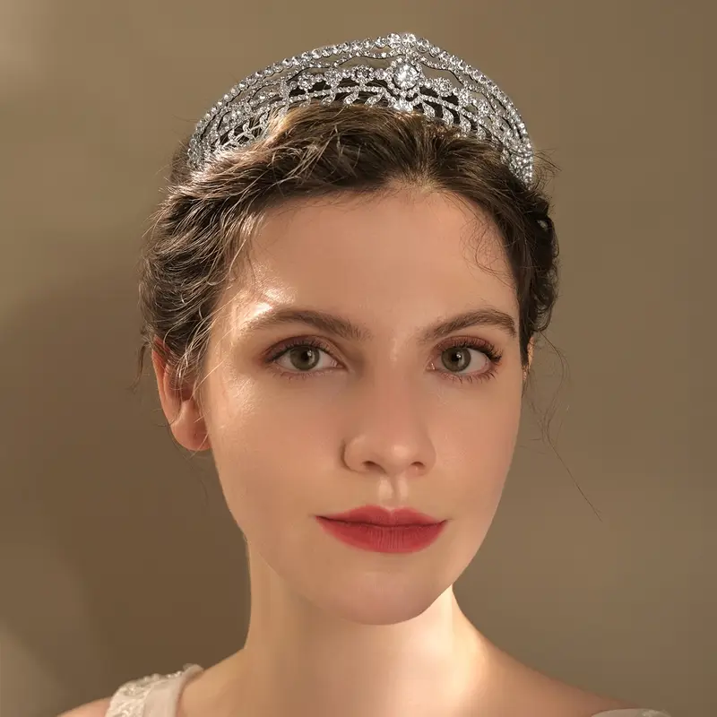 Rhinestones Crystal Bridal Tiaras Crown For Women Zircon Temu