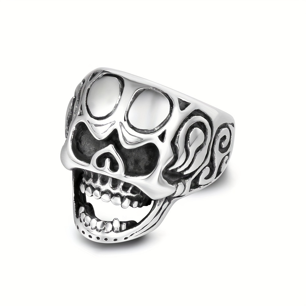 Personality Skull Head Stainless Steel Ring Fashionable - Temu United ...