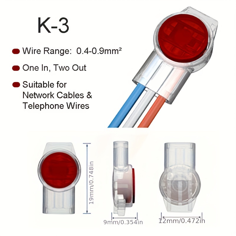 50pcs k3 crimp connectors waterproof rj45 ethernet telephone wire ...