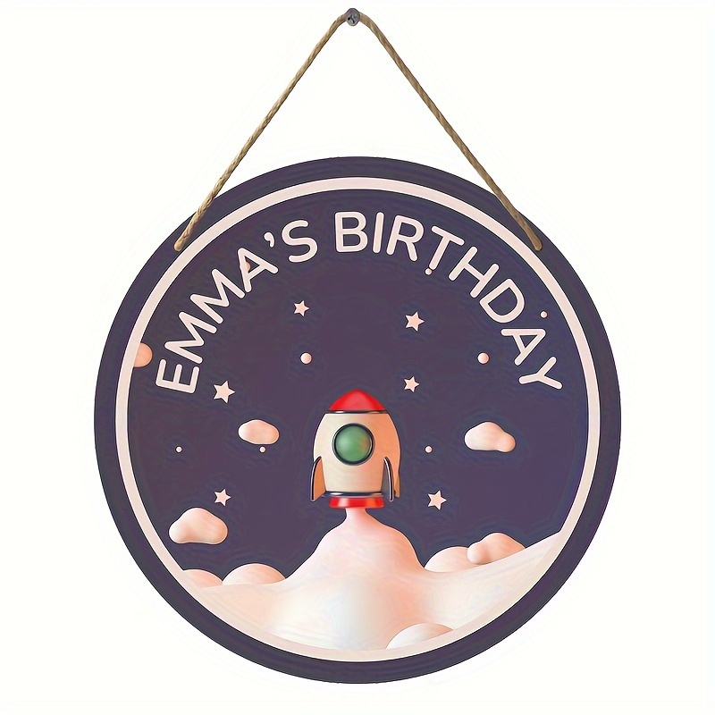 Rocket Space Wall Art Classic Round Plaque Decor Hanging - Temu Australia