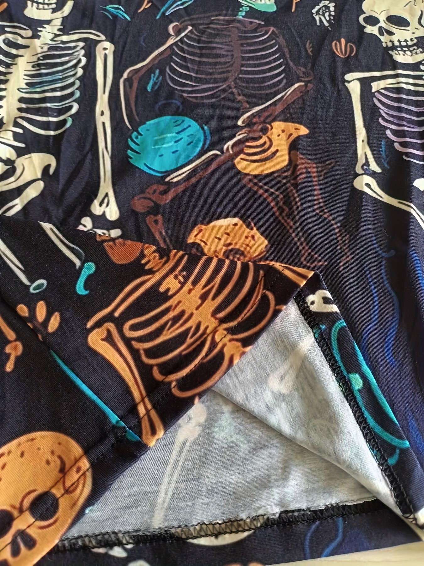 full skeleton print crew neck t shirt casual long sleeve top - Temu New ...