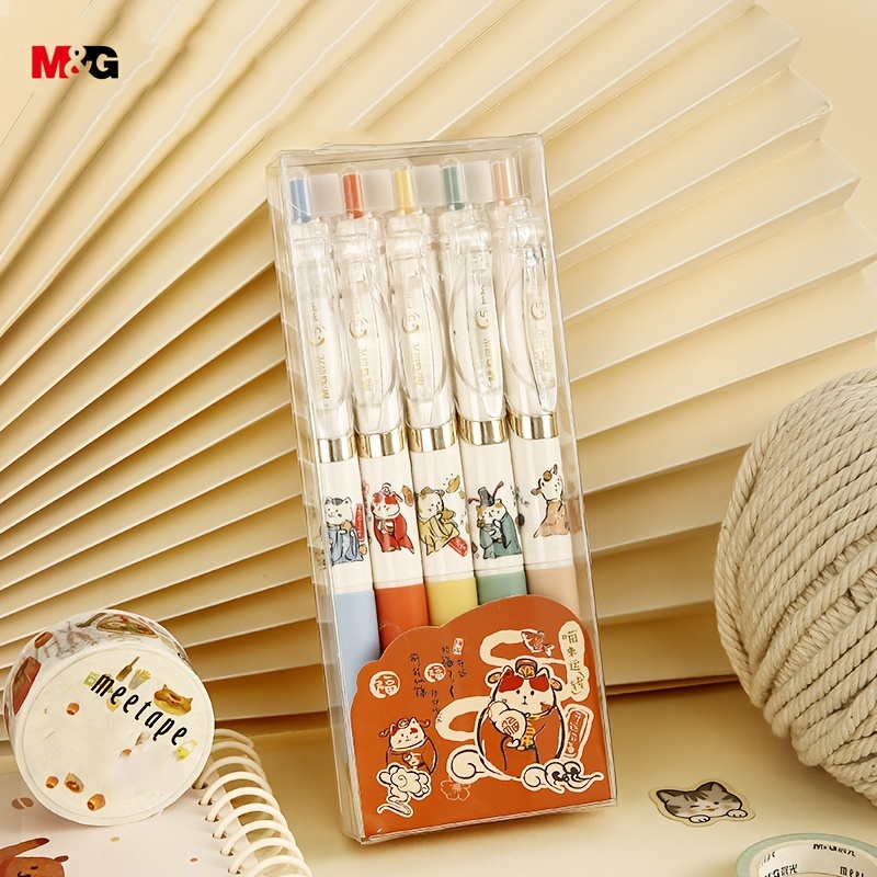 5pcs Set M G Cat Pattern 0 5mm Gel Pen - Office & School Supplies ...