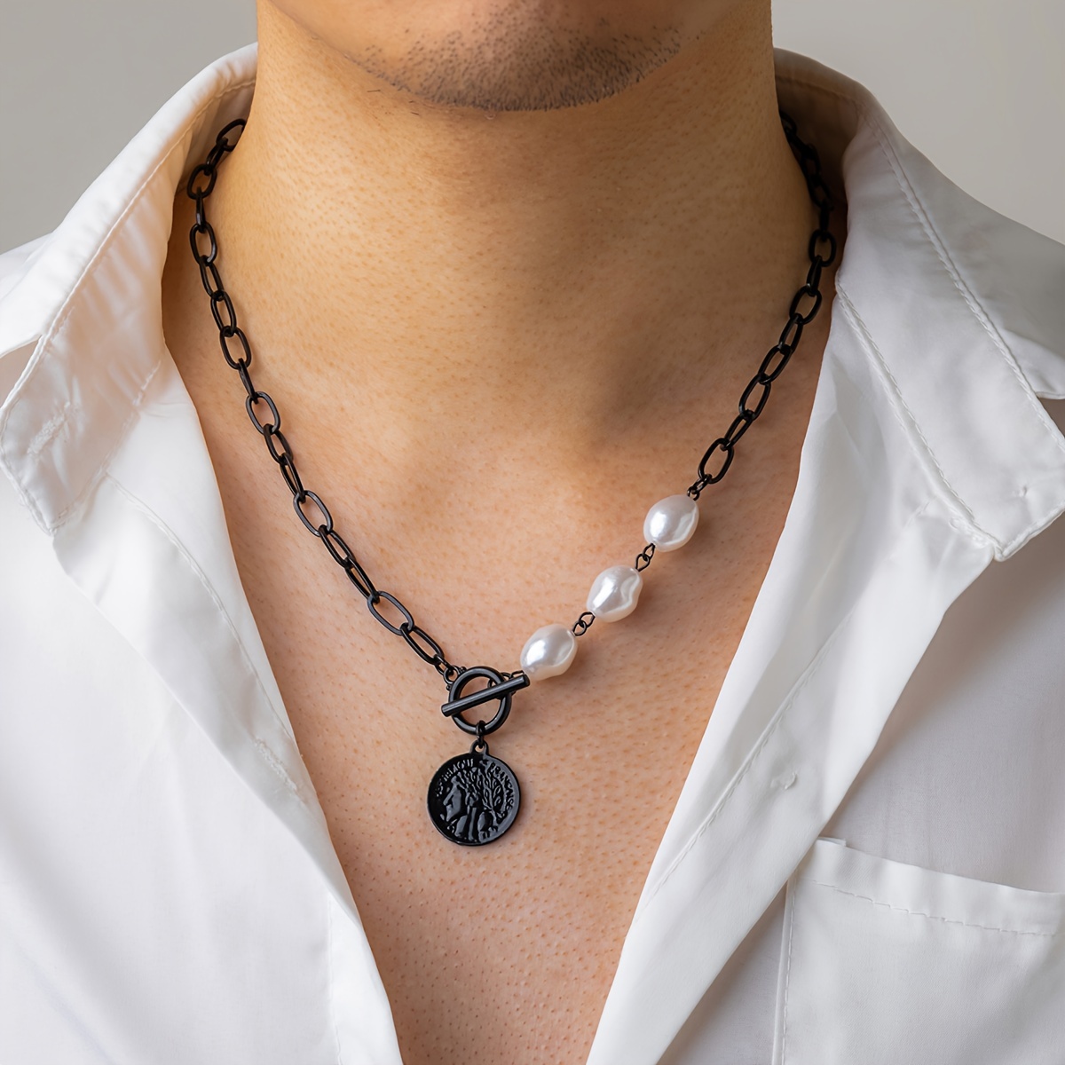 Fashion Black White Mixed Color Round Bead Chain, Clavicle Chain ...