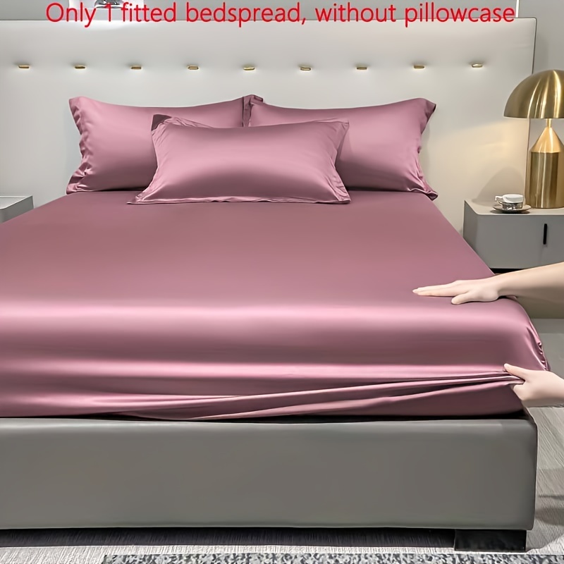 Satin Dark Fitted Sheet (without Pillowcase) Soft - Temu Australia