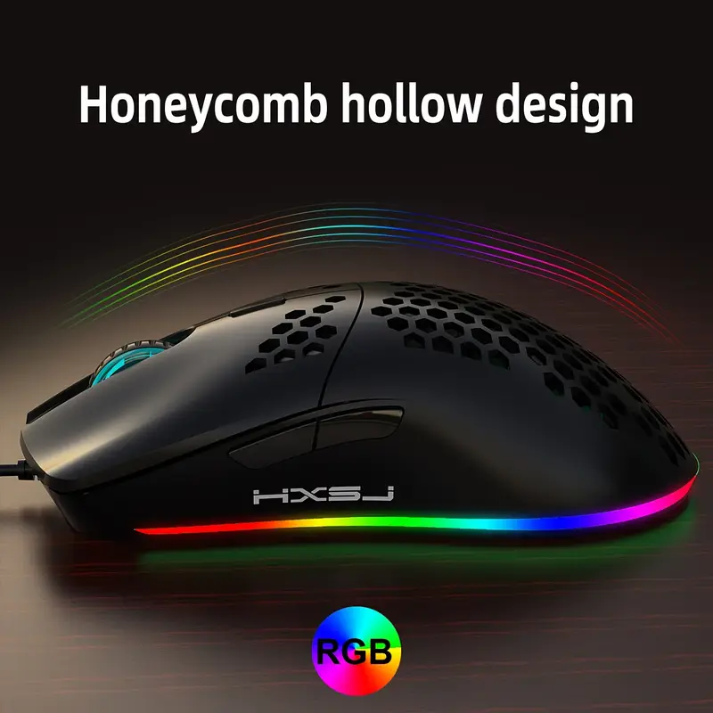 Hxsj Rgb 키보드 및 셀룰러 게임용 마우스 컴팩트 68키 미니 유선 키보드 Rgb 백라이트 1000 6 Temu