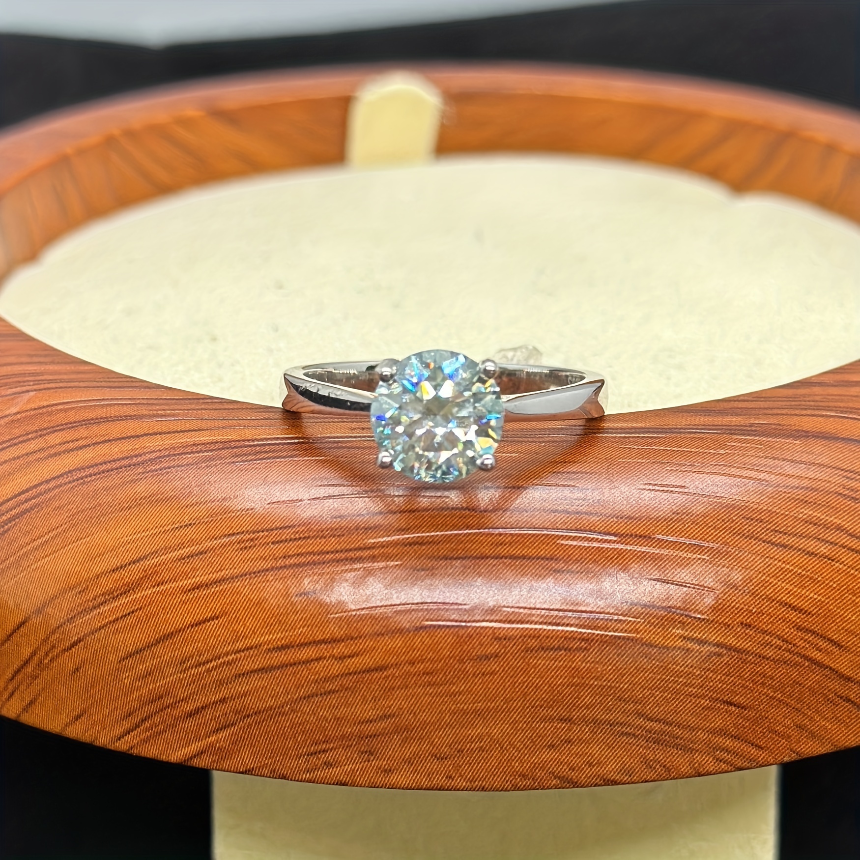 2/3carat Light Blue Moissanite 925 Sterling Silver Ring - Temu United ...