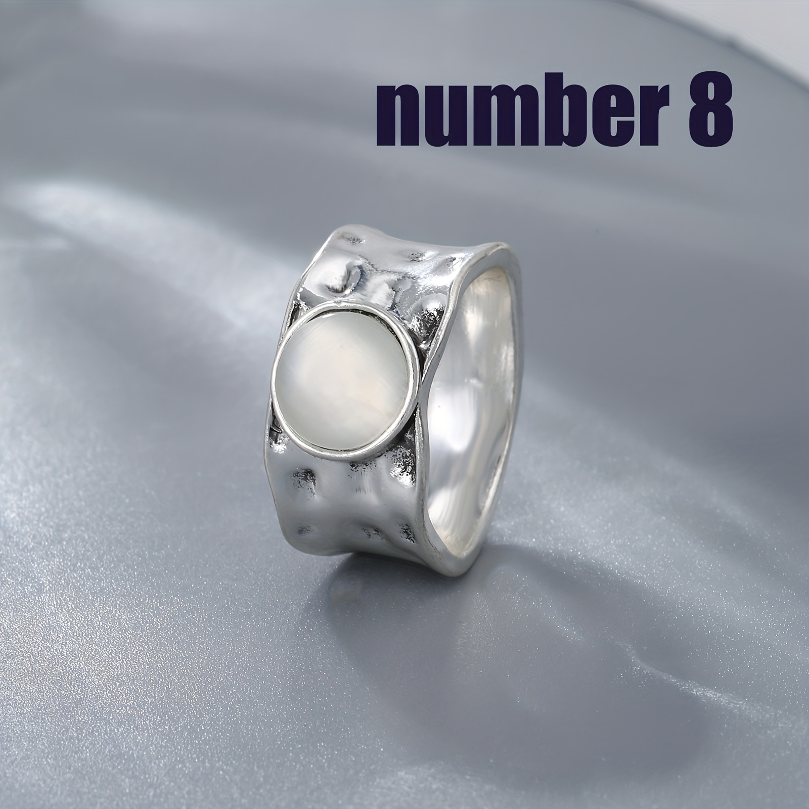 Vintage Ring Textured Natural Stone Ring Alloy - Temu Netherlands