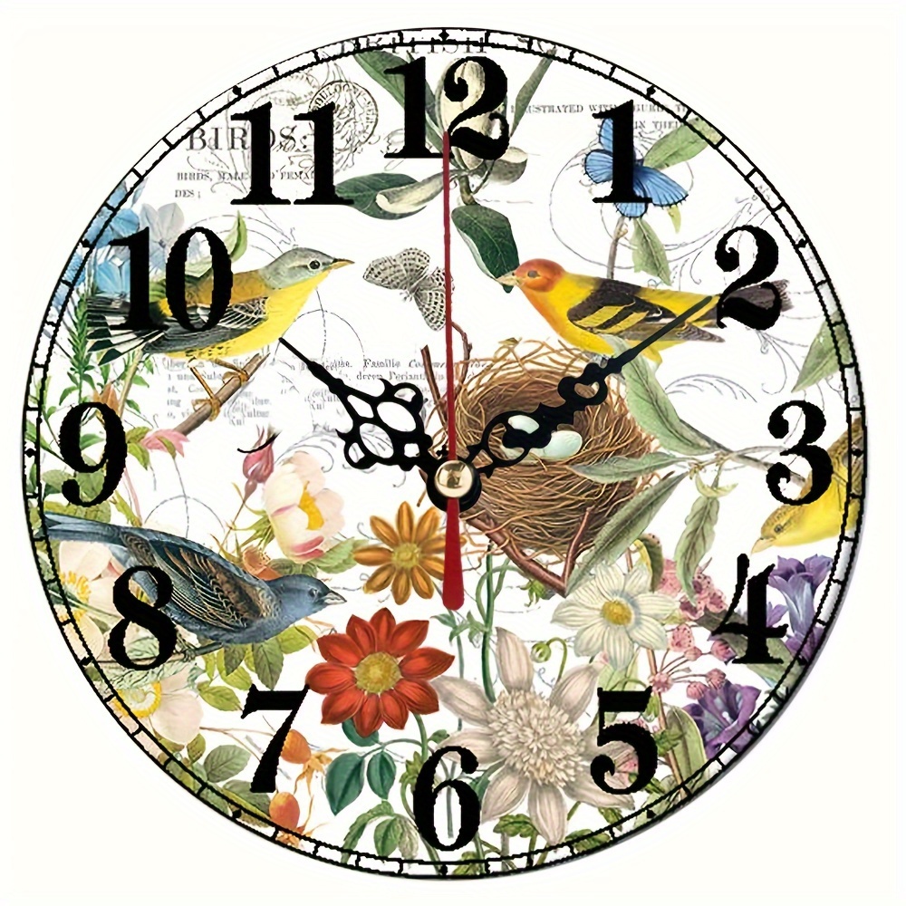 Wooden Wall Clocks Art Motif Clock Silent Non ticking Wall - Temu ...