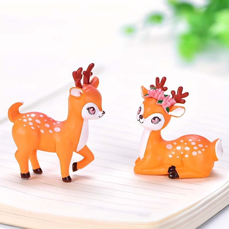Micro Landscape Ornaments Cute Cartoon Animals Deer - Temu Norway