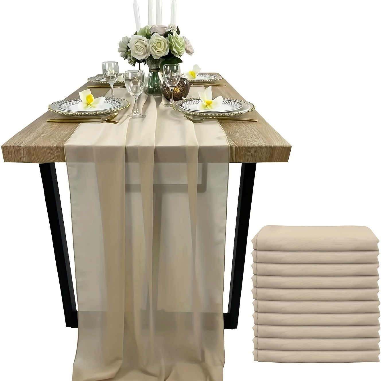 Chiffon Table Runners Romantic Sheer Wedding Table Runner - Temu Denmark