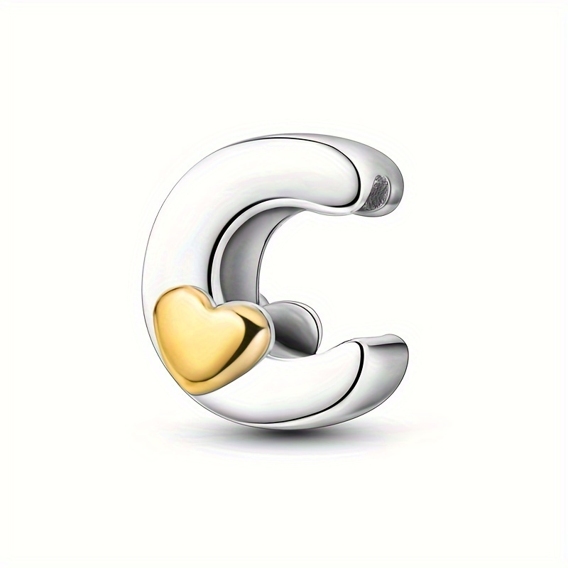 925 Silver Letter Shape Charm Beads Inlaid Shiny Cz Diy - Temu United ...
