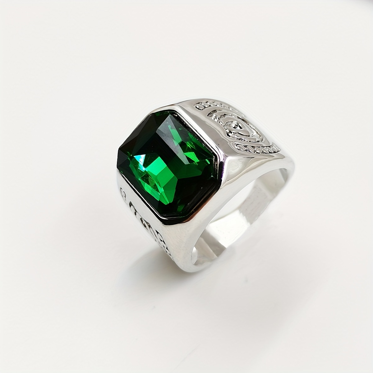 Fashion Alloy Men's Hip hop Punk Retro Black Alloy Ring - Temu United ...