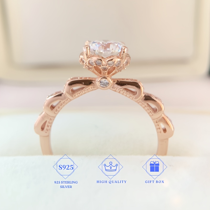 1.0 Carat 925 Sterling Silver Ring Exquisite Promise Ring - Temu United ...