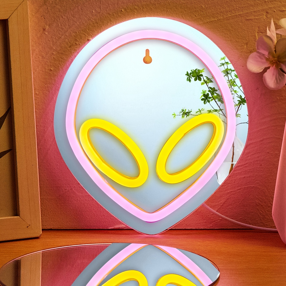 Led Backboard Mirror Neon Sign Alien 5v Usb Powered Wall - Temu United ...