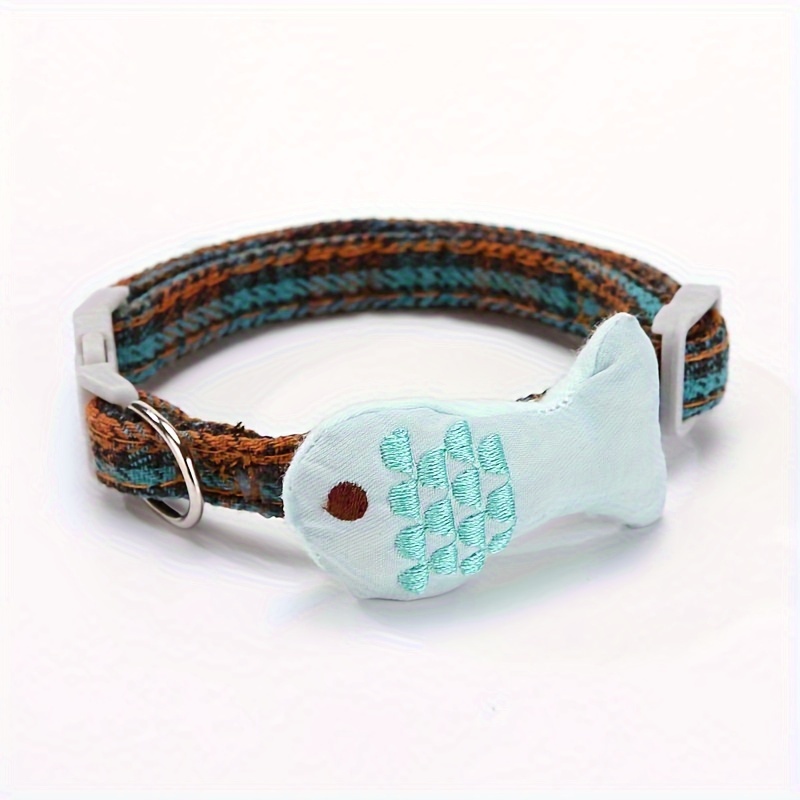 Cat Collar Fish Ornament Safety Cat Collar Quick Release - Temu United ...