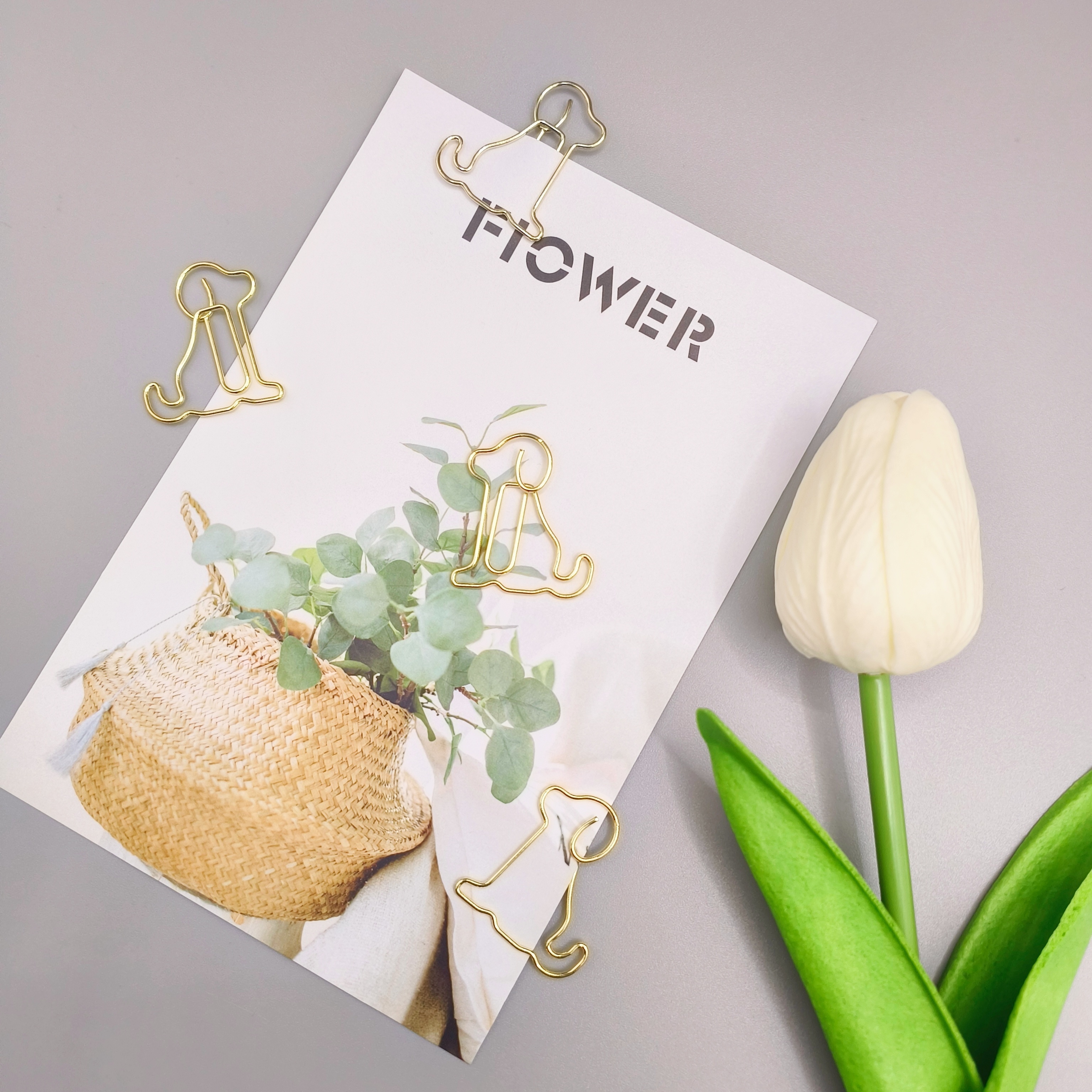 Bag Golden Paper Clips Cute Cat Dog Dragonfly Animal Paper - Temu Australia