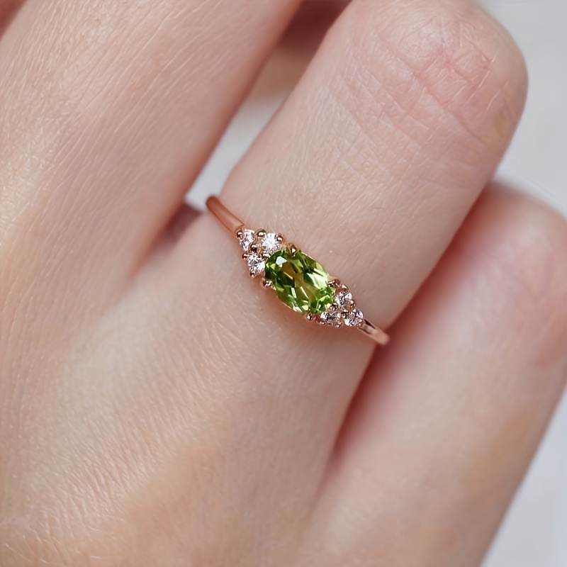 Fashion Ring Green Imitation Cubic Zirconia Ring Engagement - Temu ...