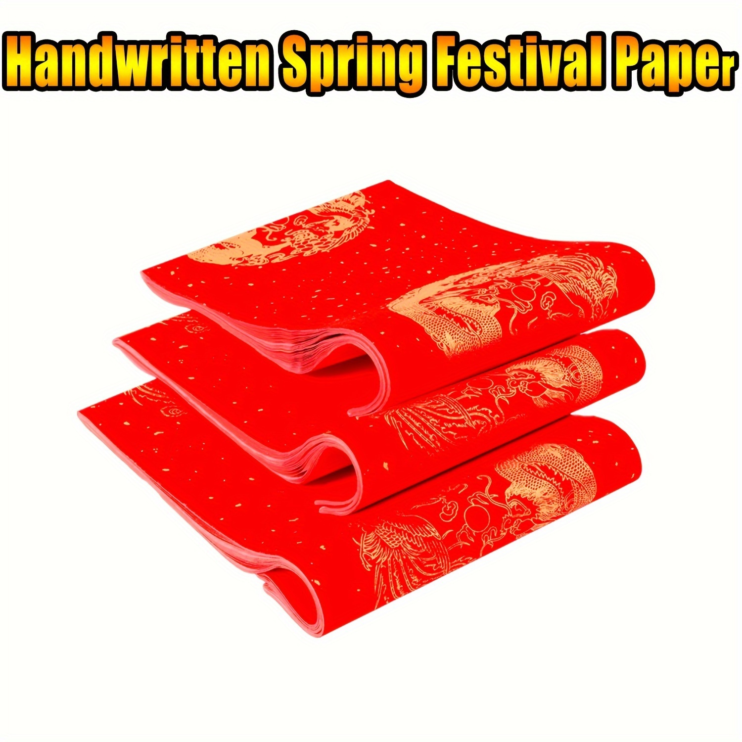 Million Years Red Couplets Paper Sprinkle Golden Xuan Paper - Temu ...