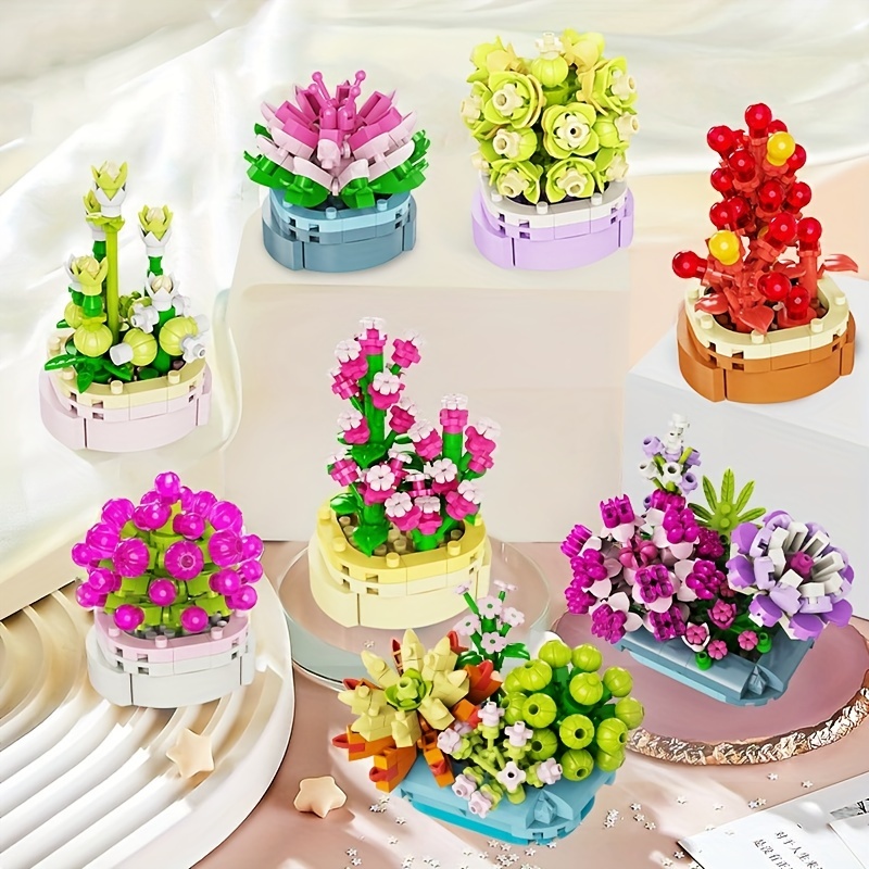 Mini Succulent Building Blocks Bouquet Puzzle Insertion - Temu Australia