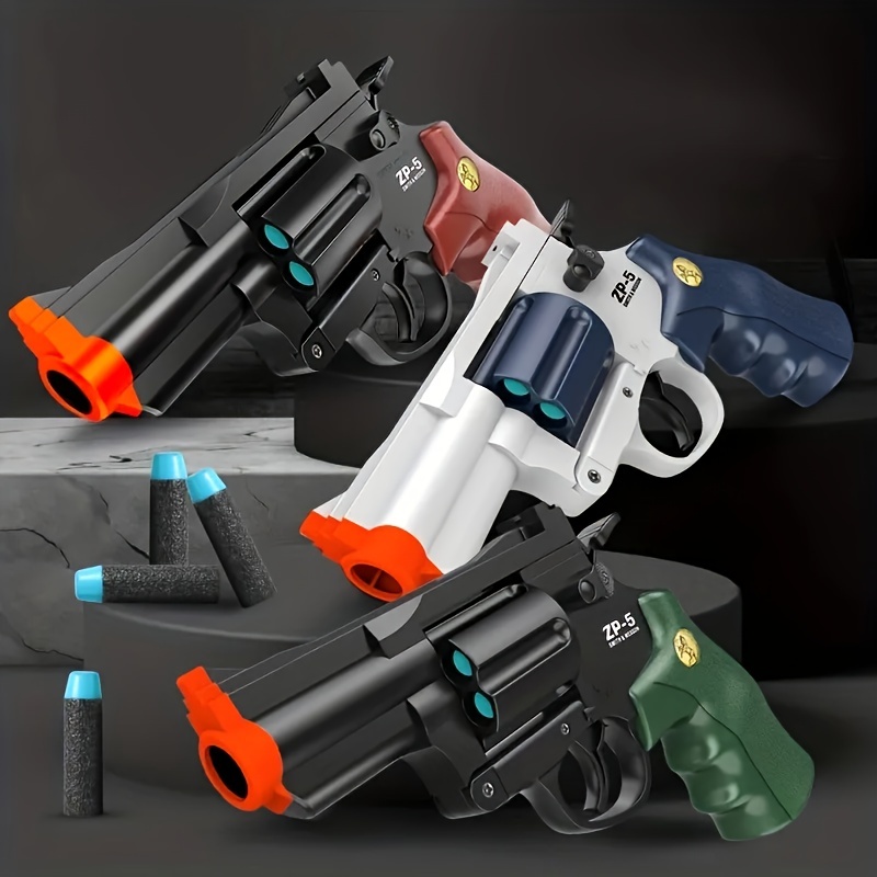 Boys Toy Gun Zp5 Revolver Outdoor Toy Can Fire Pistol Soft Bullets ...