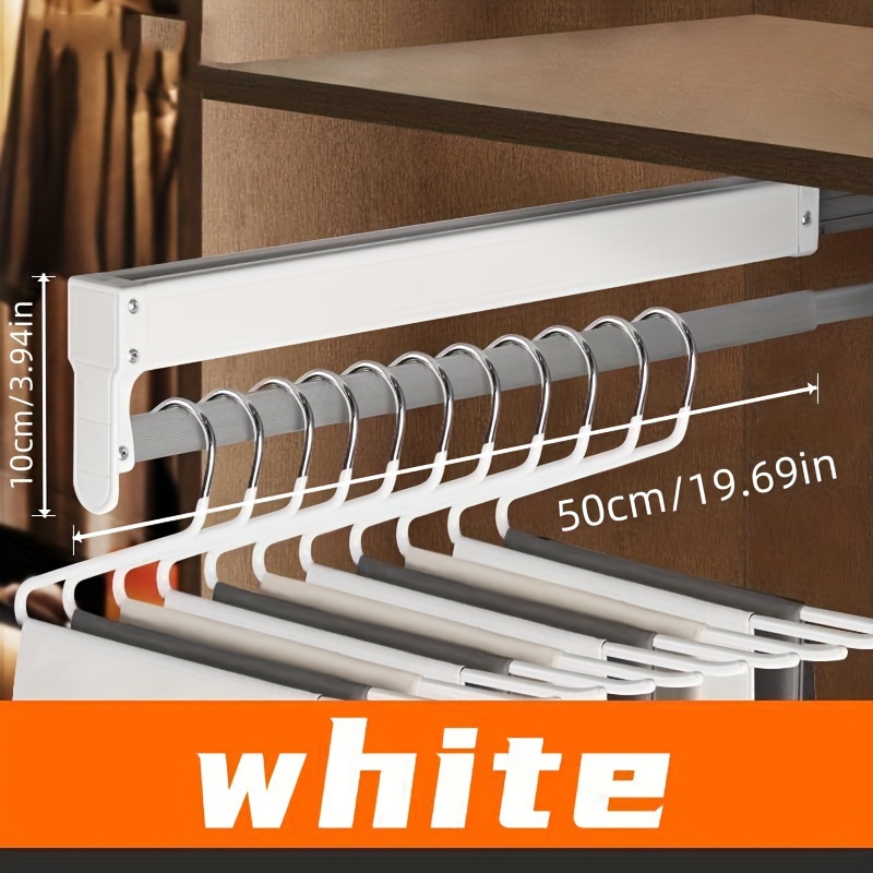 Pull Clothes Storage Rod Clothes Drying Rack Household Space - Temu ...