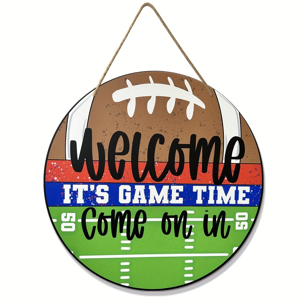 Rugby Sign Rugby Game Day Round Wooden Sign Sports Sign Room - Temu Canada