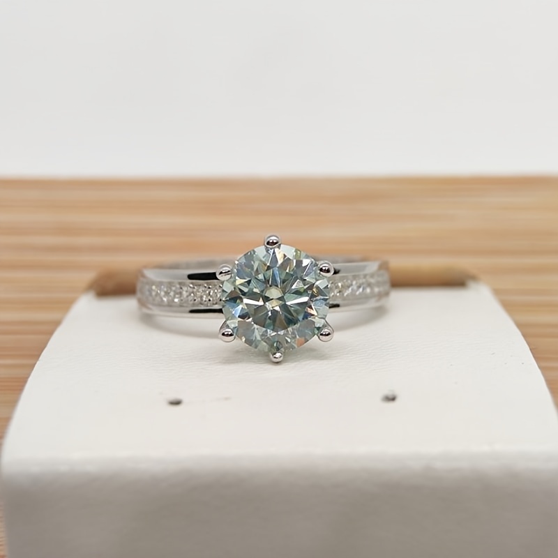 1/2/3 Carat 925 Silver Moissanite Ring Wedding Rings Girl - Temu United ...