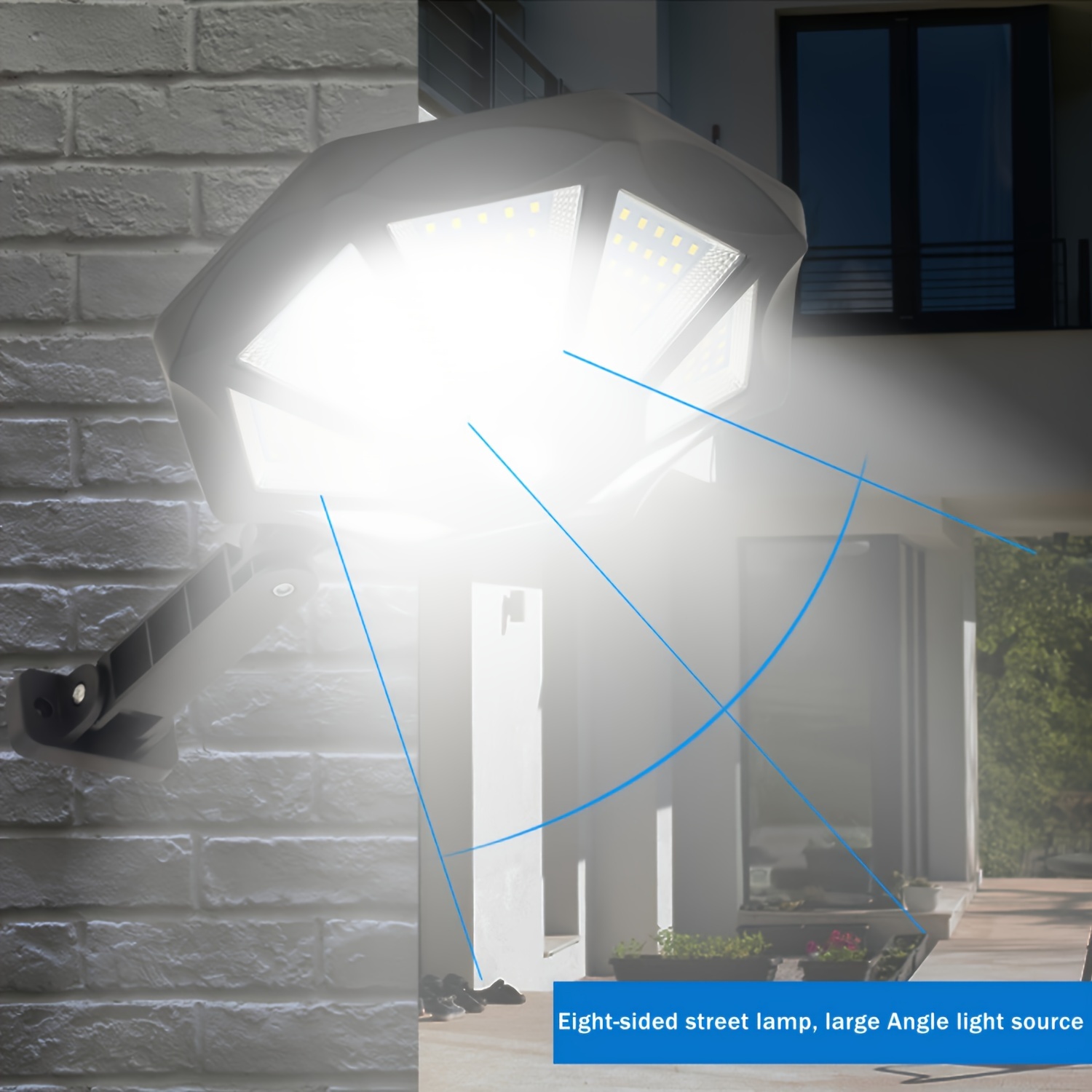Wall Light Solar Outdoor 168led Eight side Waterproof - Temu New Zealand