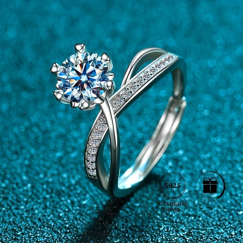 S925 Silver Love Heart Six claw Ring Inlaid Cubic Zirconia - Temu United Kingdom