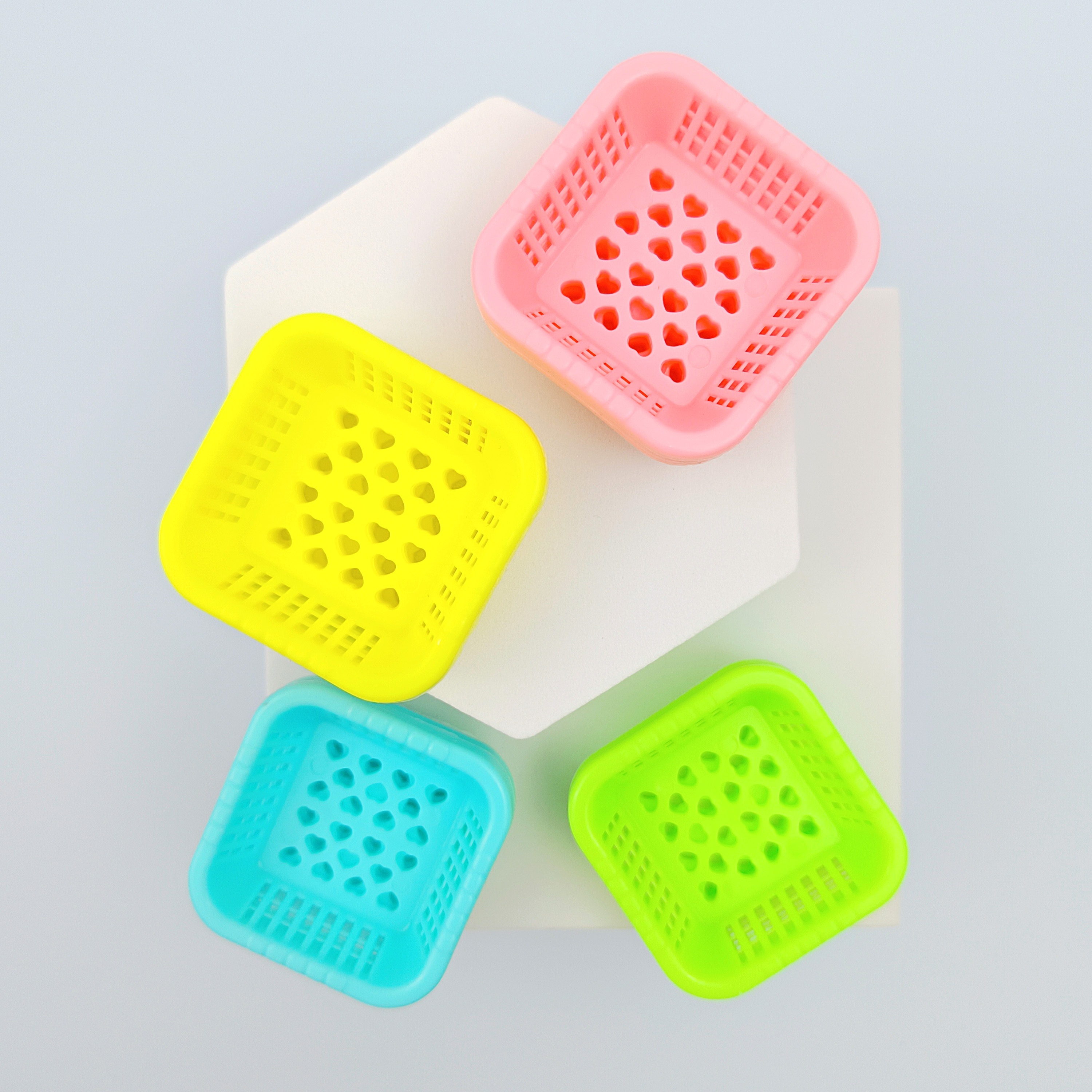 5 10pcs colored plastic drain square basket diy - Temu Australia