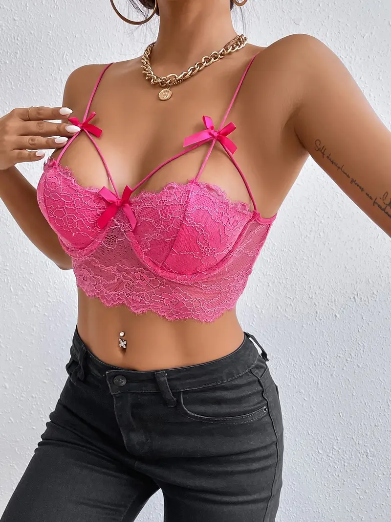 Crop Cami Top Floraler Spitze Ausschnitt Lässiges Ärmelloses Temu Germany