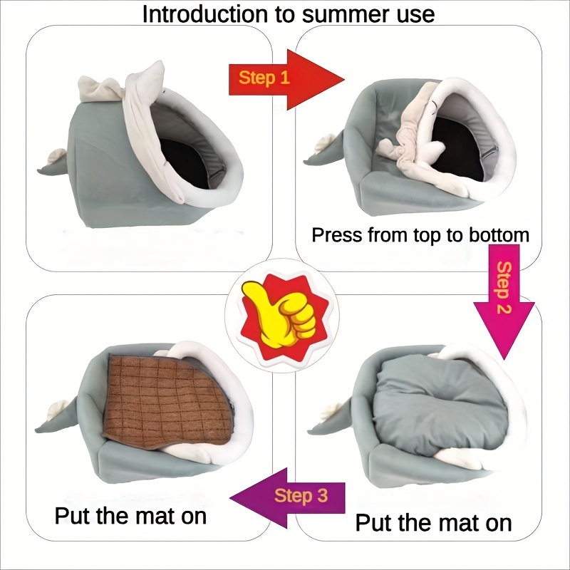 Cat Bed Warm Cat House Pet Bed Sleeping Soft Comfortable Cat - Temu