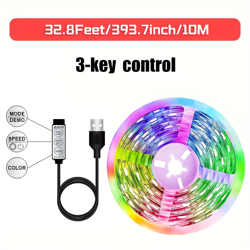 Led Strip Lights Dc5v 5050 Infrared 44 Keys Remote Control+3 - Temu ...