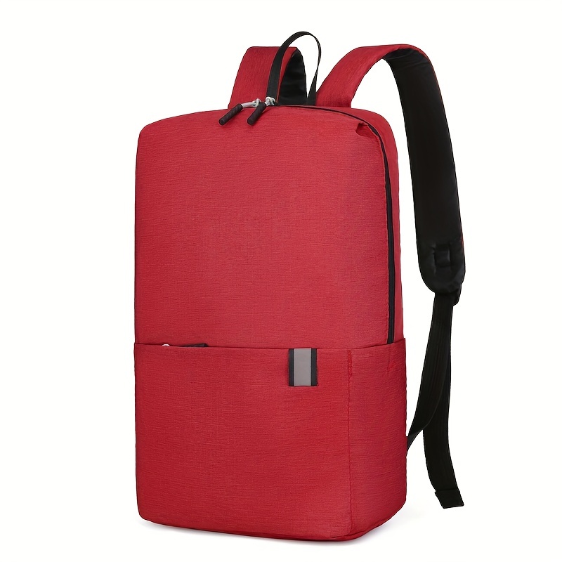 Trendy Nylon Material Backpack Foldable Simple Solid Color - Temu Australia