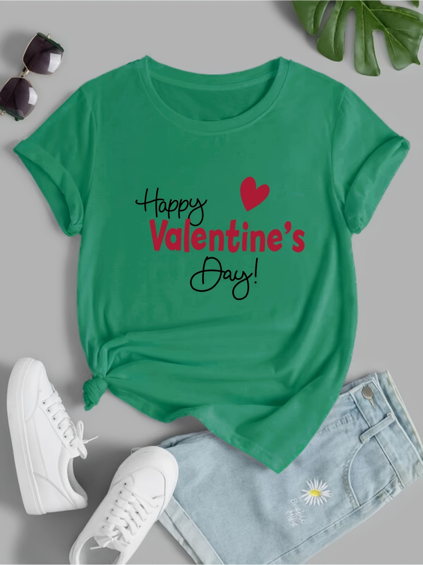 Letter Print T-shirt, Short Sleeve Crew Neck Casual Top For Summer & Spring, Women's Clothing ...