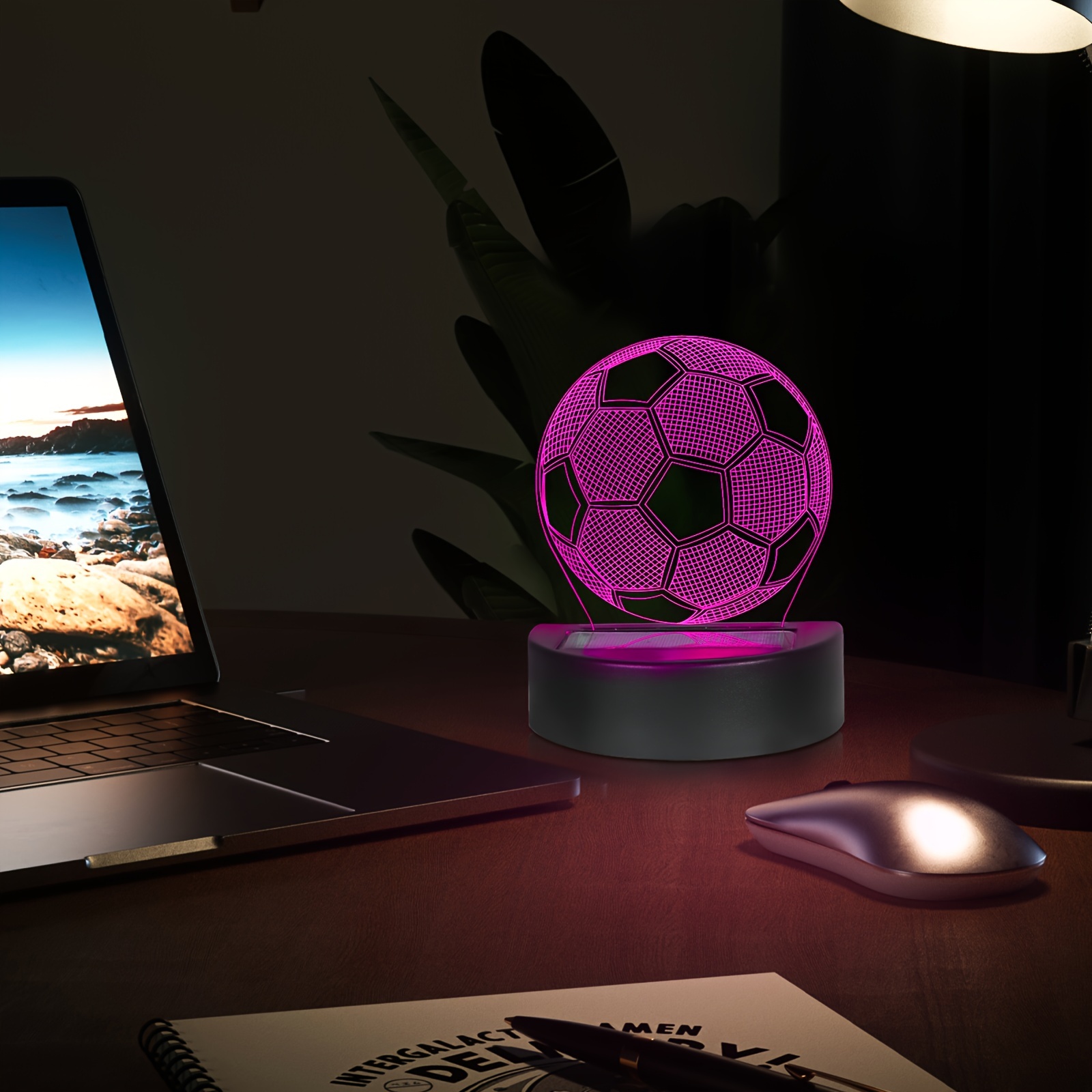 Wall Lamp/desk Lamp/lawn Lamp Rgb Solar 3d Football - Temu United Kingdom