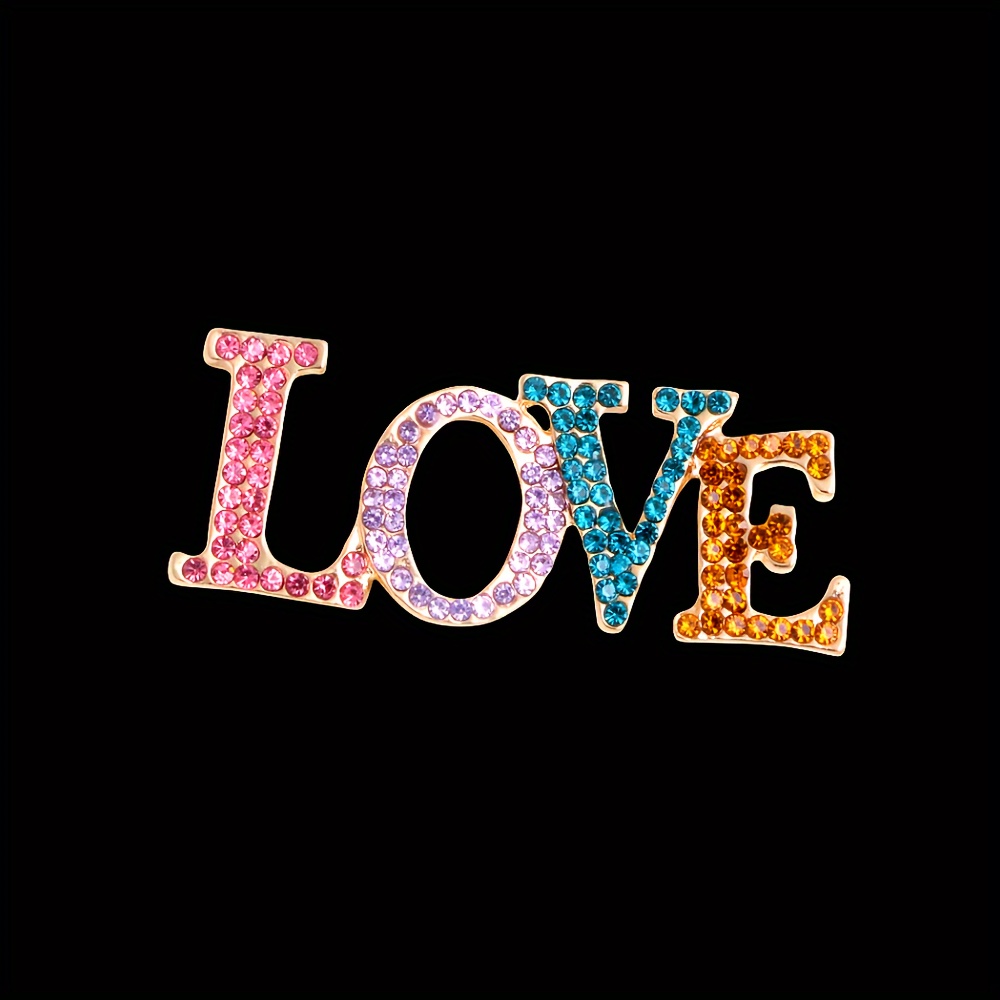 Meerkleurige Strass Liefdesbrieven Broche Pin Sjaal Pin Voor - Temu ...