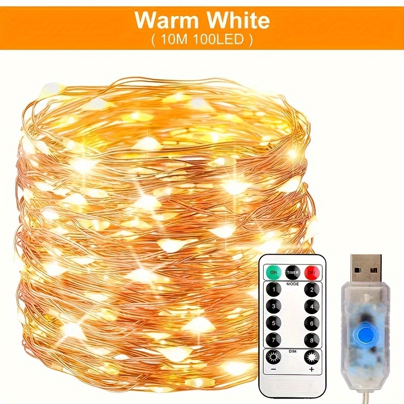 100led Copper Wire String Lights Garden Fairy String Lights - Temu Portugal