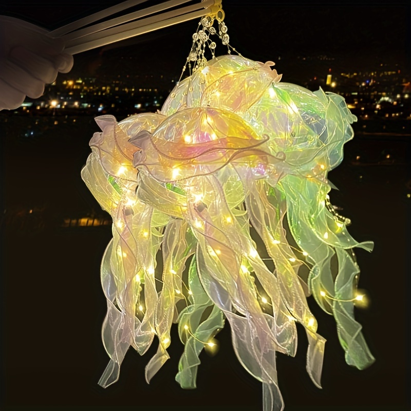 2pcs Luminous Jellyfish Flower Light Diy Jellyfish Lantern - Temu