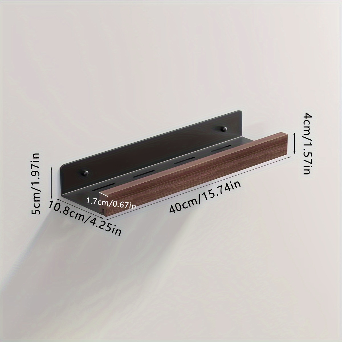 1pc Wooden Storage Rack Wood No Hole Storage Rack Floating - Temu ...