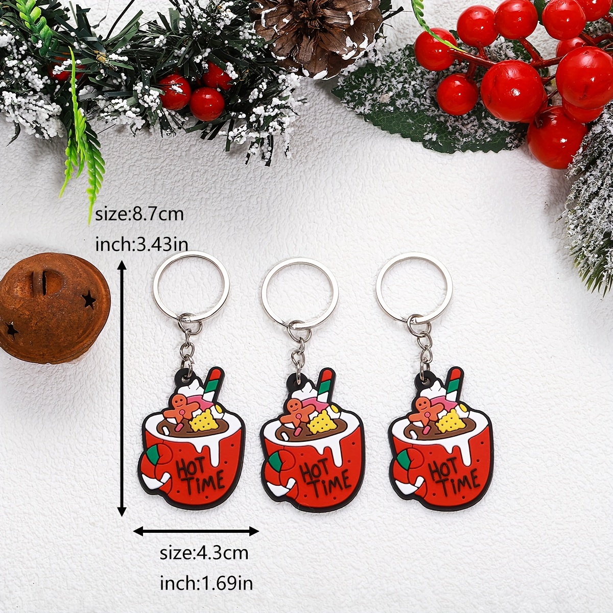 Christmas Series Keychain Cute Cartoon Pvc Key Chain Ring - Temu United ...