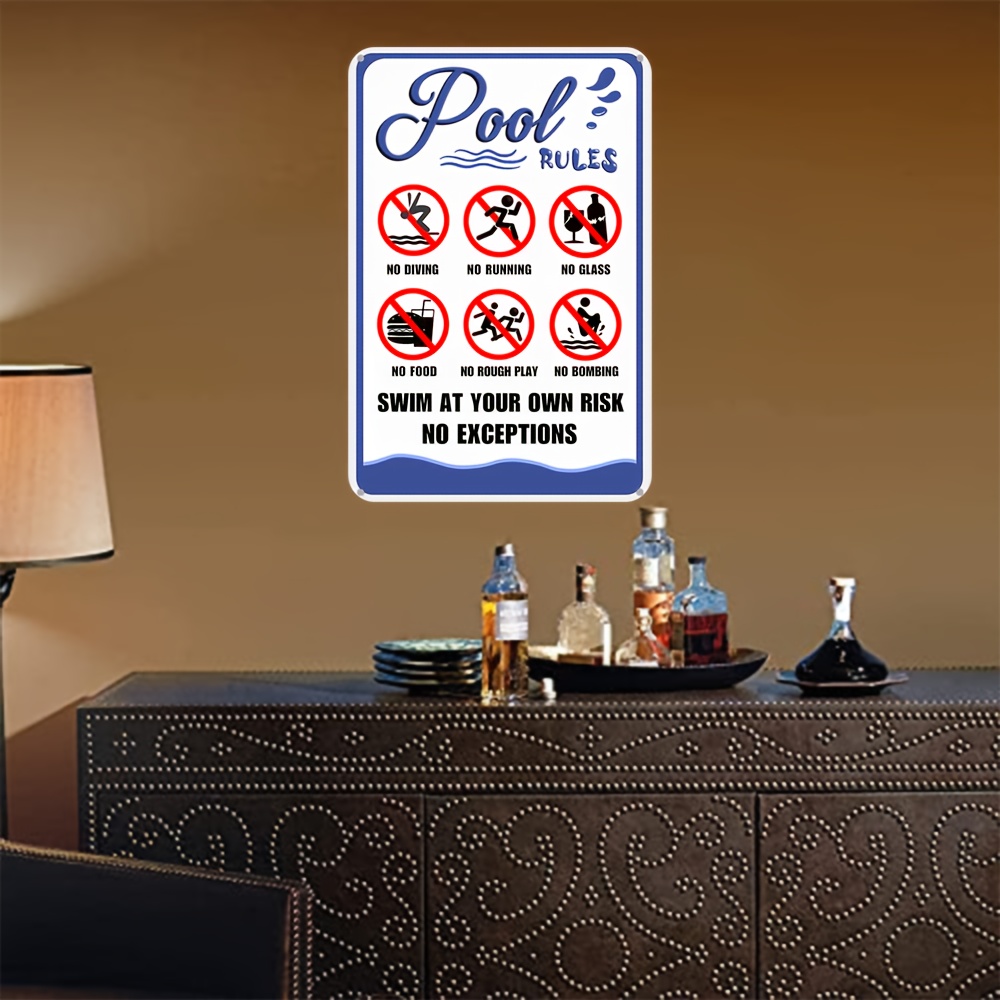 Pool Rules Signs Decorations Outdoor Pool Decorations - Temu