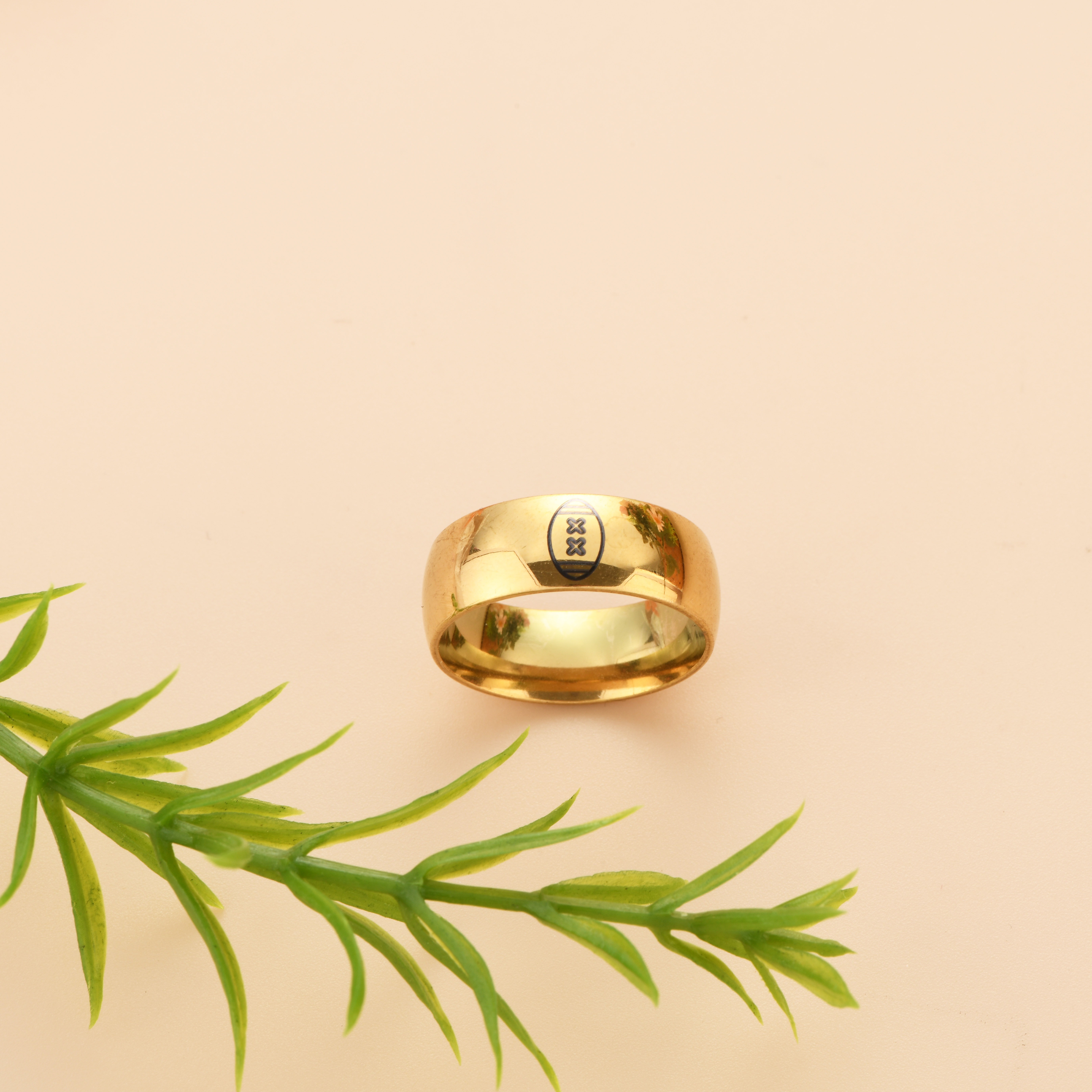 Cartoon Rugby Element Wide Stainless Steel Ring - Temu United Kingdom