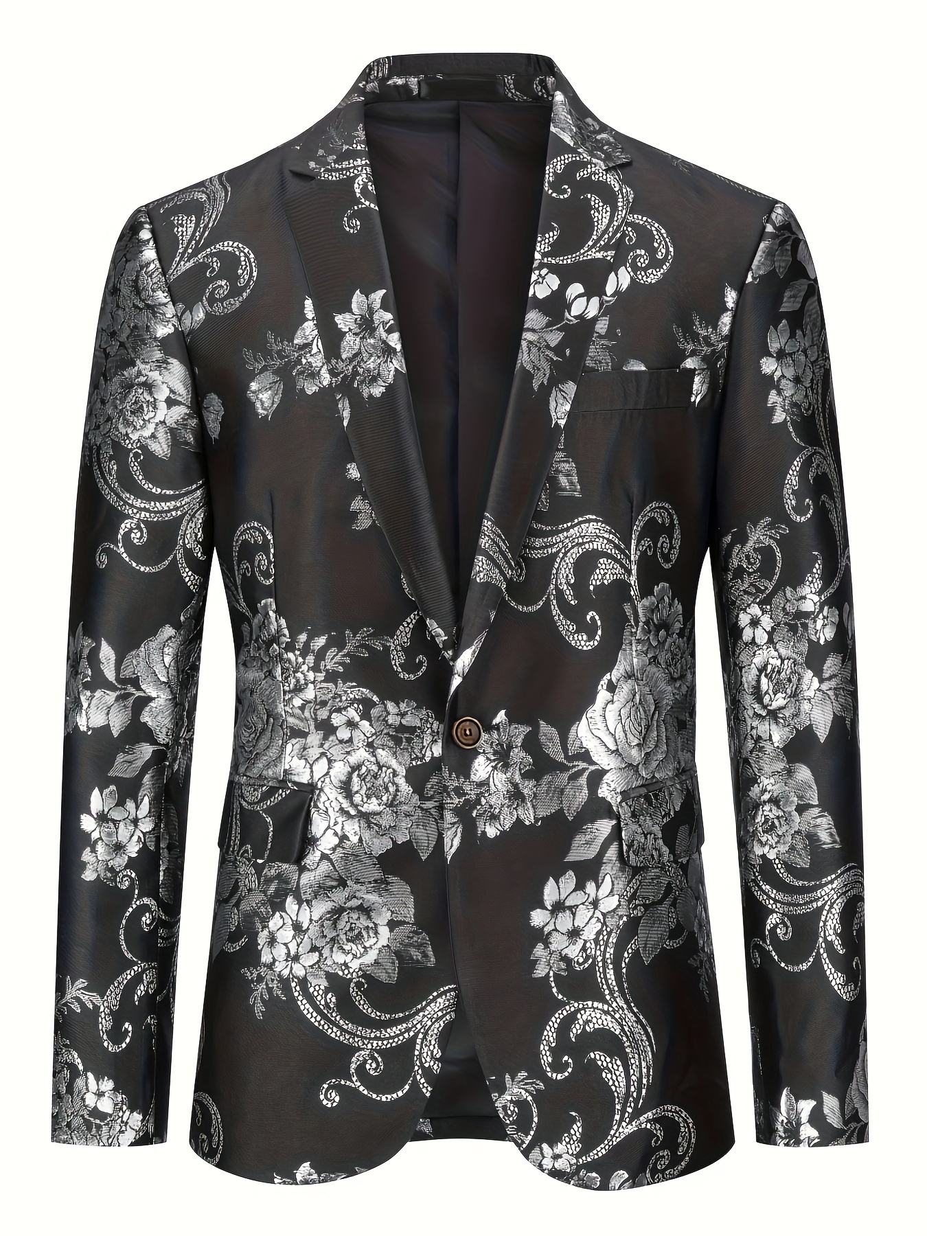 Mature Jacquard Weave Men's Elegant One Button Suit - Temu Ireland