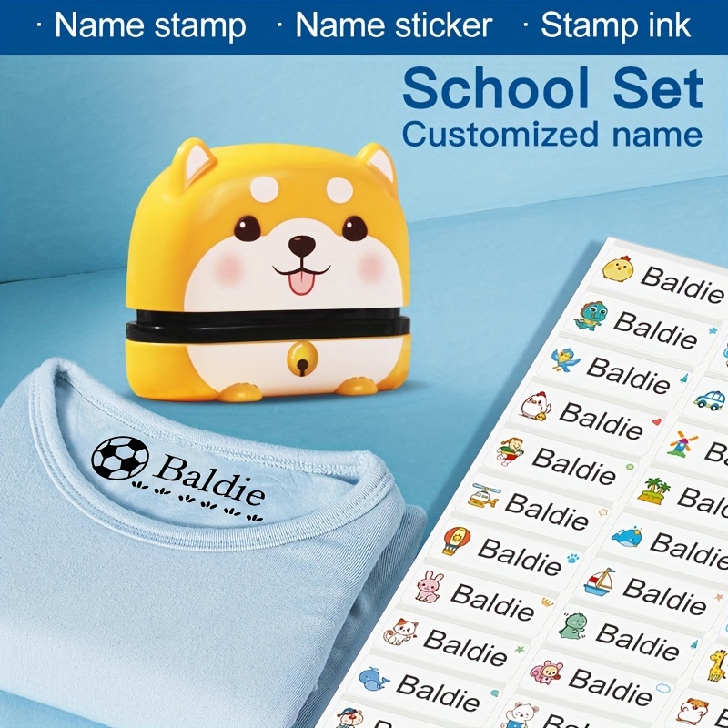 Custom School Labeling Set Yellow Name Stamp Stickers - Temu Canada