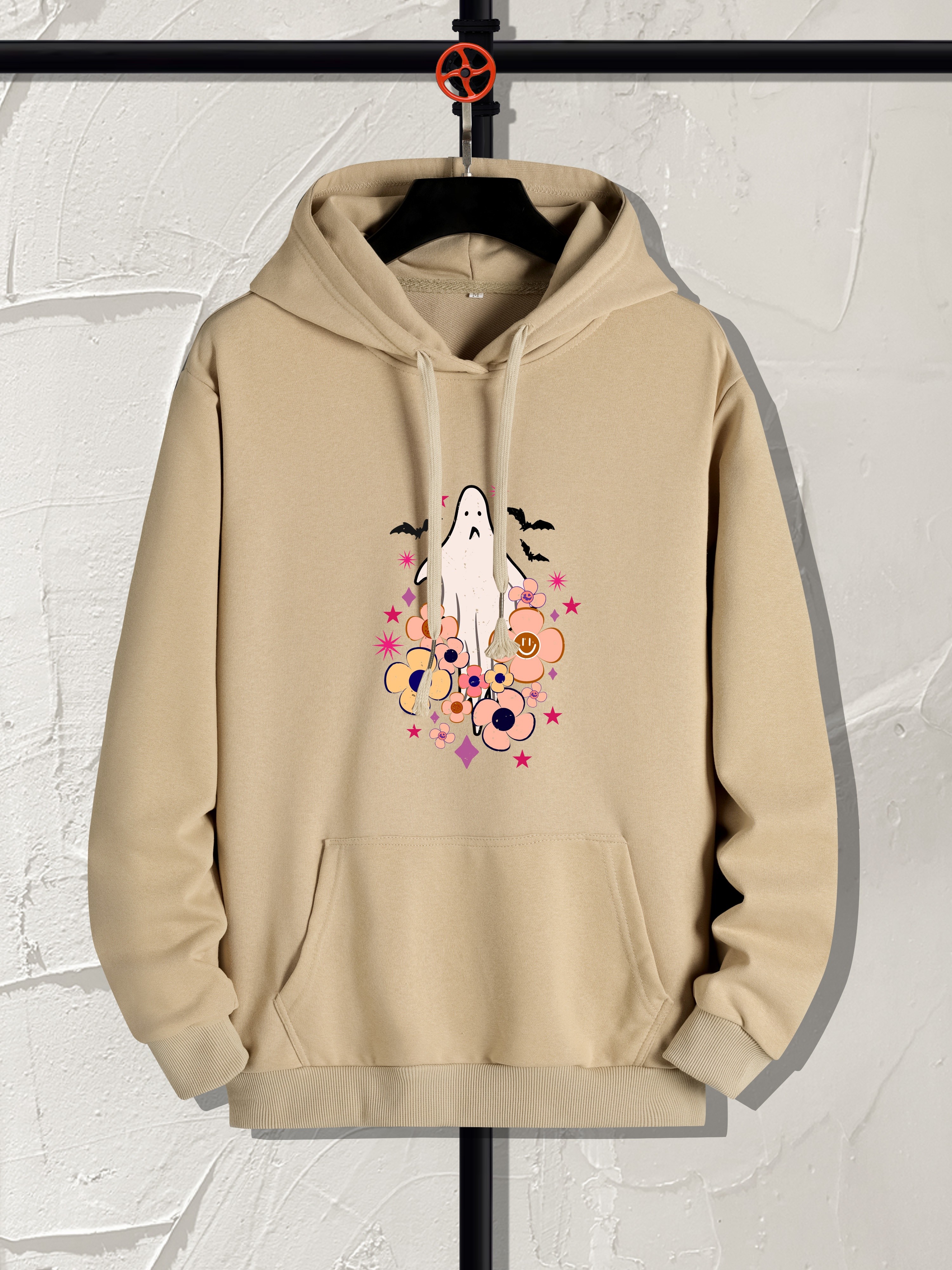 Halloween Ghost Print Hoodies For Men Graphic Sweatshirt With