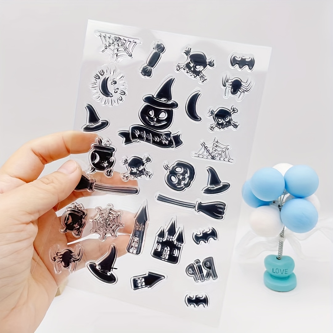 1pc 저렴한 새로운 투명 색상 할로윈 호박 머리 투명 스탬프 클리어 패턴 Diy 스크랩북 카드 만 Temu Korea