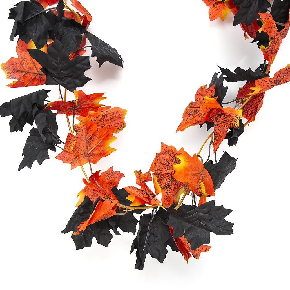 1pc Colorful Fall Maple Leaves Vine Artificial Foliage Garland For Home ...